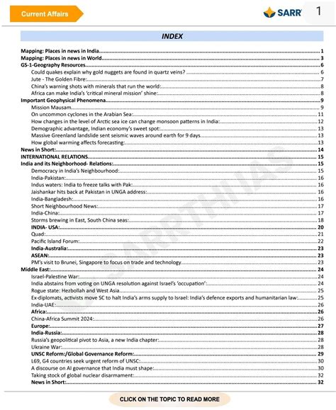 Current Affair Lecture 3 At 12pm Topics World And India Mapping On