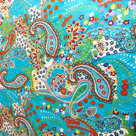 Indian Block Printed Cotton Muslin Hand Made Hot Paisley Jaipur Etsy