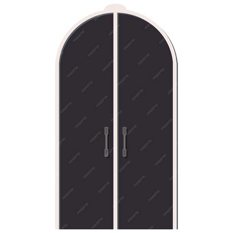 Premium Vector Black Arched Type Door With Light Frame And Door