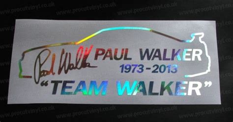 Paul Walker Skyline Team Walker Rip Memorial Tirbute Silver Hologram