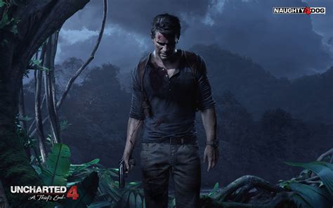 Uncharted 4 A Thiefs End Hd Wallpaper Nathan Drake With Gun