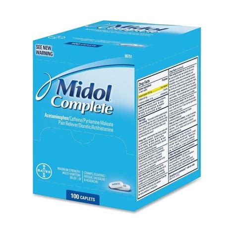 Acme United Midol Complete Acetaminophen Blue 100pk Acm90751 Zoro