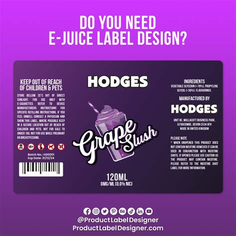 Vape Juice Label Design And 3d Image