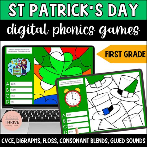 St Patricks Day Phonics Digital Games 1st Grade Thrive Literacy