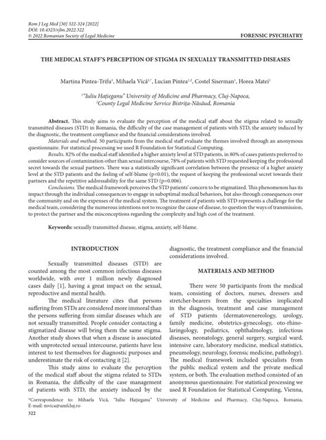 Pdf The Medical Staffs Perception Of Stigma In Sexually Transmitted