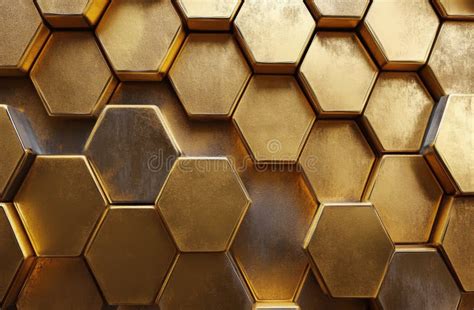 Golden Hexagonal Patterns Create A Striking Textured Surface With