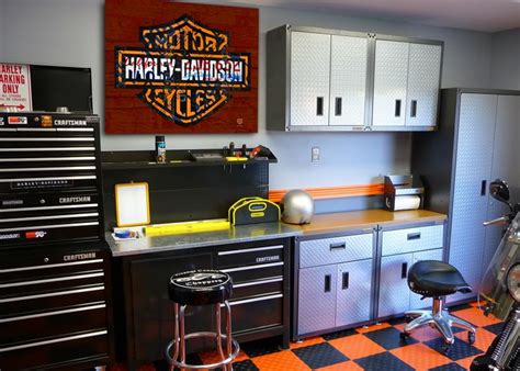 Harley Davidson Dream Motorcycle Man Cave Workshop With Recycled