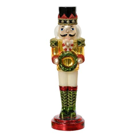Glass Nutcracker With Black Hat Figurine