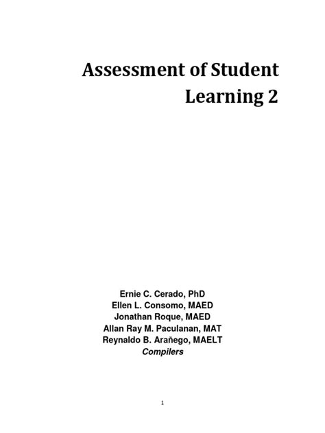 Assessment Of Learning 2 Module Pdf Educational Assessment Learning