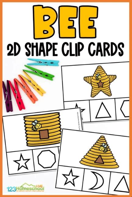 Bee 2d Shape Cards Free Homeschool Deals