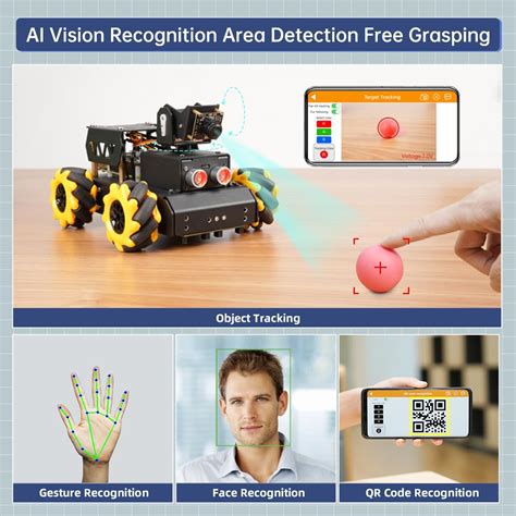 Lewansoul Raspberry Pi Ai Vision Robot Car Kit Omnidireccional Mecanum
