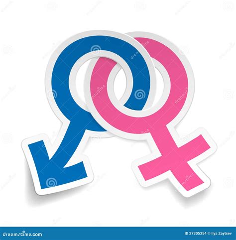 Vector Stickers Wtih Mars And Venus Symbols Stock Vector Illustration