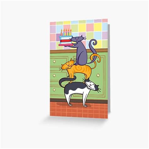 Cats Birthday Greeting Card For Sale By Simonmorse Cat Greeting