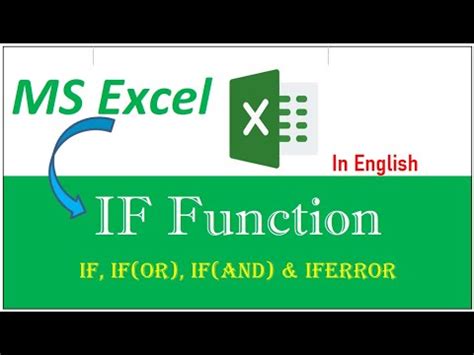 IF Function In Excel I IF IF OR IF AND IFERROR Functions I IF Multiple Conditions I In