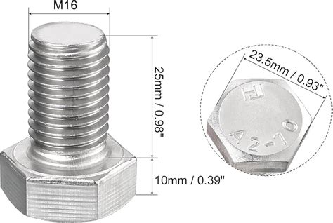 Uxcell Fully Threaded Rod M16 X 50mm 2mm Thread Pitch 304 2mm Rod Uk