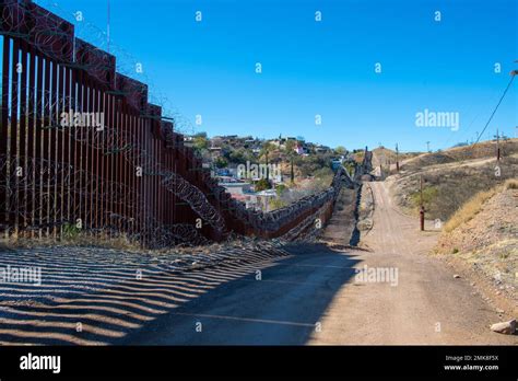 United States Mexico Border Wall Between Nogales Arizona And Nogales