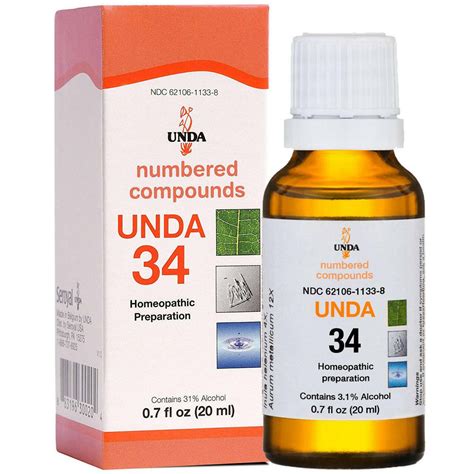 Unda 34 By Unda Numbered Compounds Homeopathic Support For
