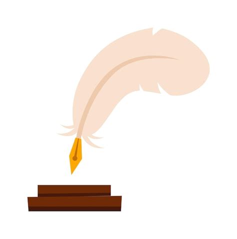 Premium Vector Quill Pen With Inkwell
