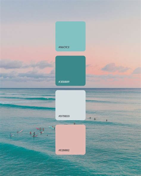 Vibrant Beach Color Palette Soft Teal Color Palette Color Palette