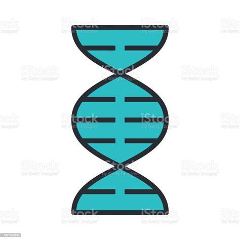 Dna Sequence Icon In Flat Design Style Genetics Symbol Stock