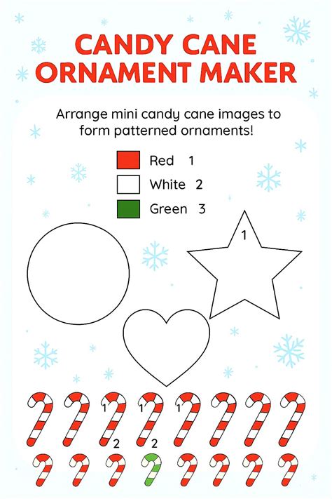 Candy Cane Ornament Maker Worksheet Download And Print Now