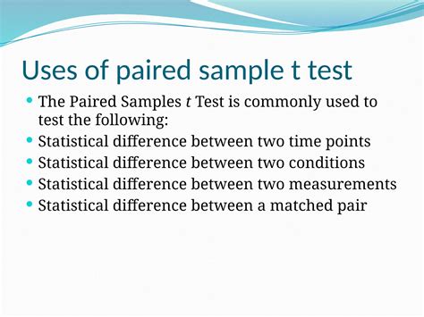 a statistical test with spss steps paired sample t test pptx