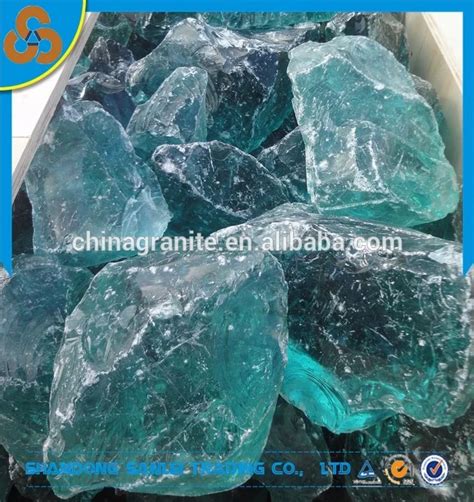 Wholesale Colored Large Landscaping Slag Glass Rocks Blue Decorative