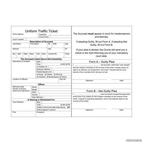 Fake Speeding Ticket Template Printable For Fun Printabler Within