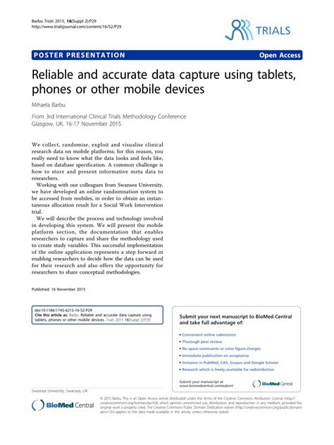 Pdf Reliable And Accurate Data Capture Using Tablets Phones Or Other