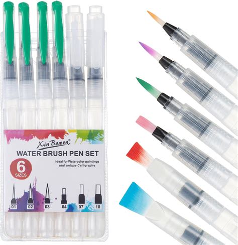 Prasacco 8 Pieces Watercolour Brush Pens Refillable Water