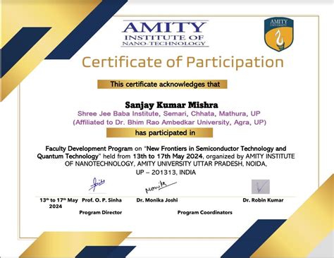 Prof Sanjay Kumar Mishra On Linkedin I Successfully Completed Online Fdp On “new Frontiers In