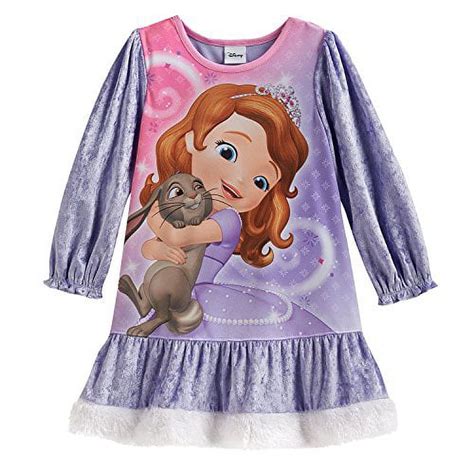 Disney Sofia The First And Clover Satin Velour Nightgown Size 4t