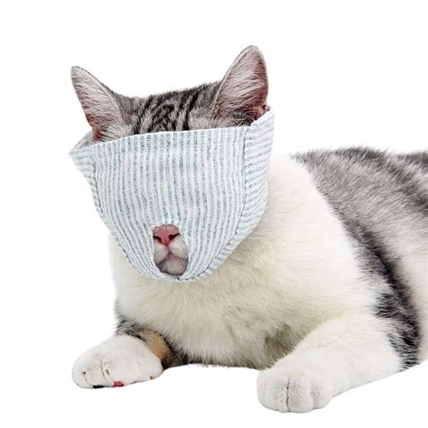 Cat Muzzles Breathable Cotton Cat Restraint Mask For Grooming And Nail Trimming Cat Supply