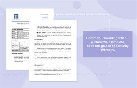 Education Grant Award Acceptance Form Template Download In Word