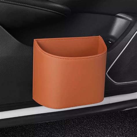 Car Trash Can Foldable Waterproof Leather Car Garbage Organizer Holder