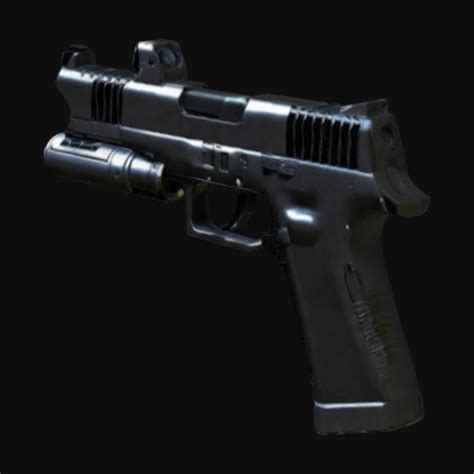Make A Model Of A G17 With A Silencer And A Flashlight Also Add A