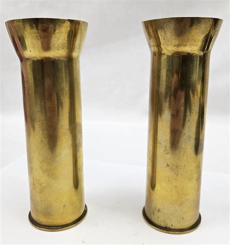 Pair Of Trench Art 2 Pounder Shell Case Vases Sally Antiques