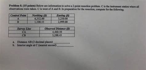 solved problem 8 15 points below are information to solve
