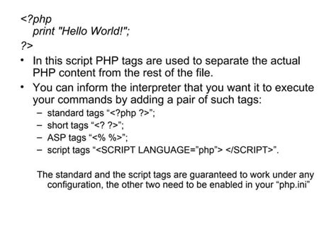 Php Chapter 1 Training Ppt