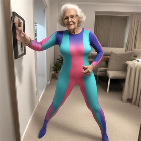 Granny In Tight Fitting Spandex Bodysuit With Huge By Dondimelo On