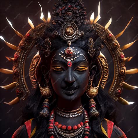 Diosa Kali Retrato Ilustración Dios Hindú Mahakali Bhadrakali O Kalika Foto Premium