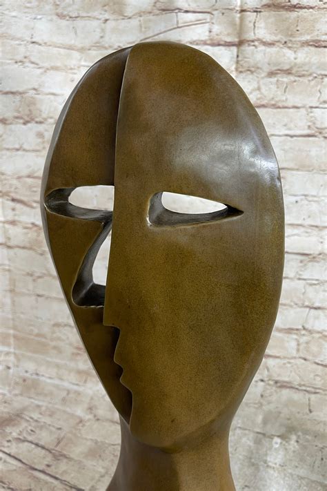 Picasso Cubism Two Faces Mask Bust Sculpture Statue Modern Art Decor M