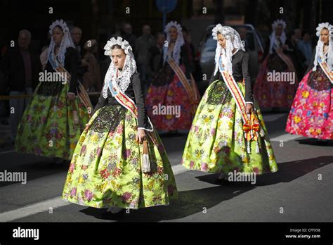 Spanish Woman Wearing Traditional Dress High Resolution Stock