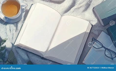 Cozy Reading Time A Well Lit Room With Clock And Book On Table Stock