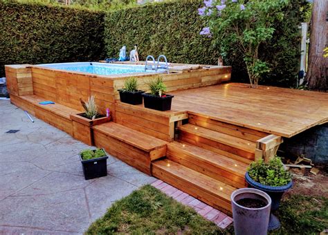 Elevated Pool Deck Easy Deck Footings For Above Ground Pool Decks