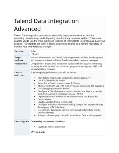 437991342 Talend Data Integration Advanced Docx