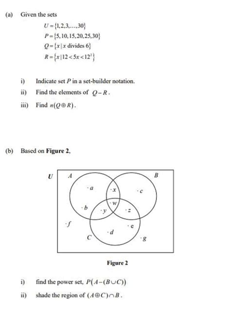 A Given The Sets Chegg