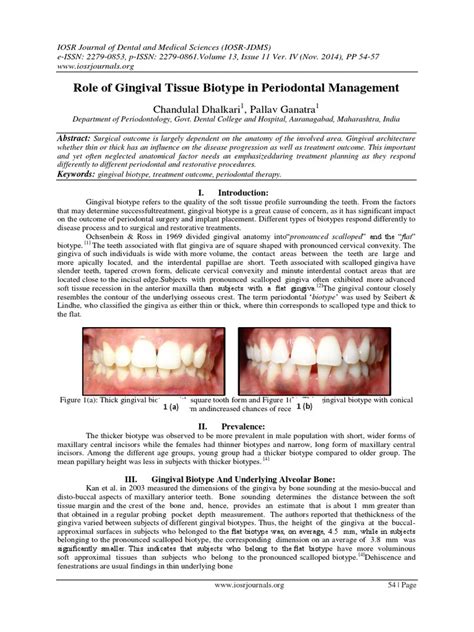 Role Of Gingival Tissue Biotype In Perio Pdf Pdf Dental Implant