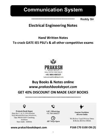 Electrical Engineering Notes Prakash Book Depot