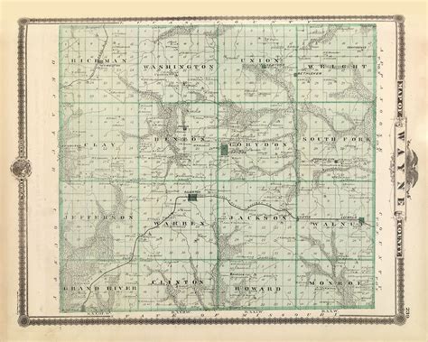 1875 Map Of Wayne County Iowa Etsy
